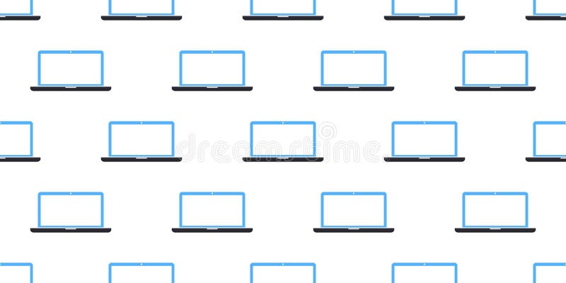 Lots of Simple Minimalist Laptops - Seamless Pattern on White ...