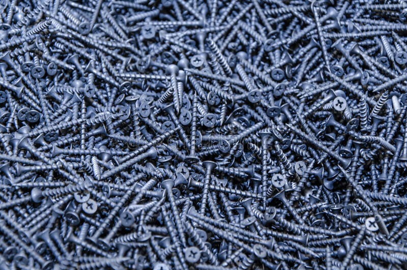 Lots of Small Black Screws. Texture, Bunch of Screws Scattered Around ...