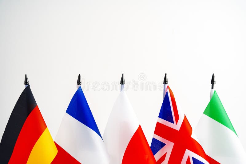 Lots of Small National Flags on Table Stock Image - Image of flags ...