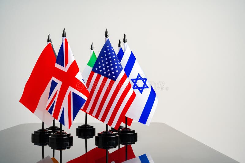 Lots of Small National Flags on Table Stock Photo - Image of vote ...