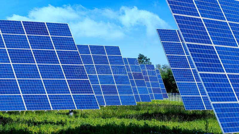 Lots of Solar Panels with Blues Sky ,outdoor Stock Photo - Image of ...