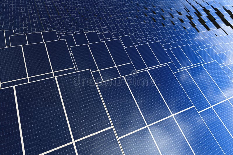 Lots of Solar Panels Stacked Close Stock Illustration - Illustration of ...