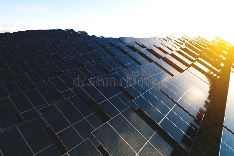 Lots of Solar Panels Stacked Close Stock Illustration - Illustration of ...