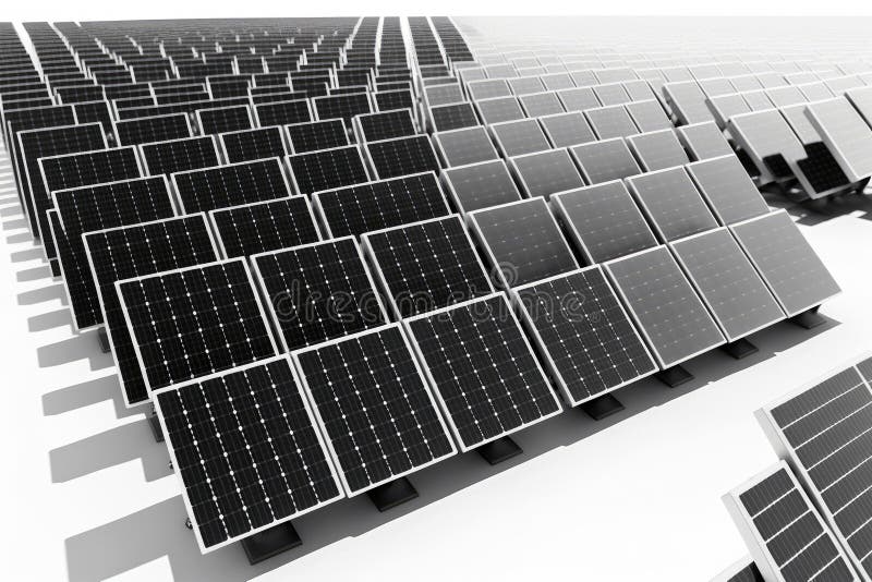 Lots of Solar Panels on a White Background. Generative AI Stock ...