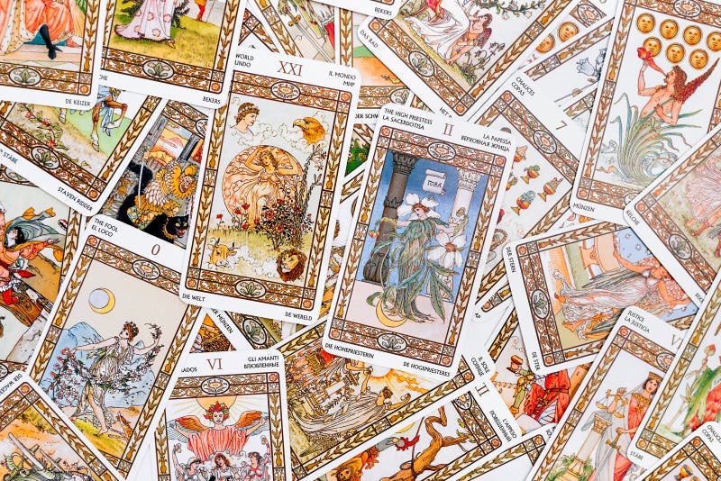 Lots of Tarot Cards. Tarot Card Layout Stock Photo - Image of fortune ...