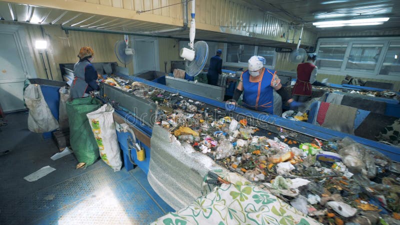 Garbage Sorting at a Plant. Stock Video - Video of conveyor, disposal ...