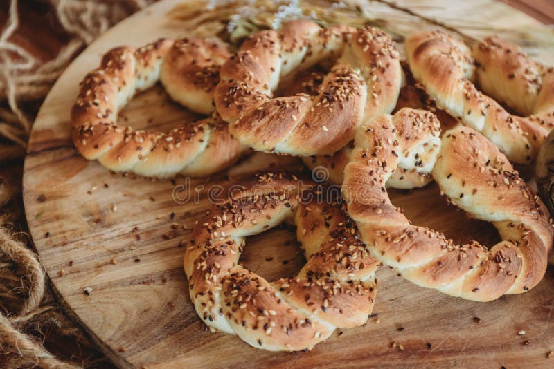 Lots of Turkish Simits Freshly Baked Stock Image - Image of bagels ...