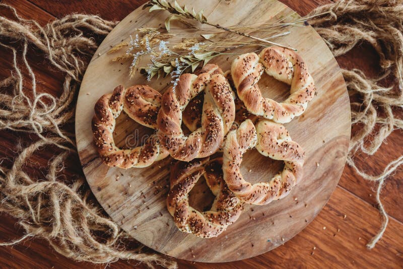 Lots of Turkish Simits Freshly Baked Stock Photo - Image of crunchy ...