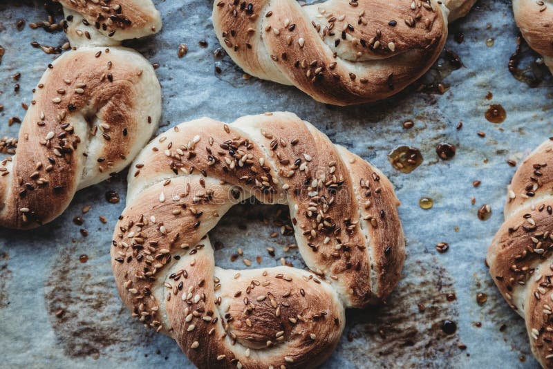 Lots of Turkish Simits Freshly Baked Stock Image - Image of bread ...