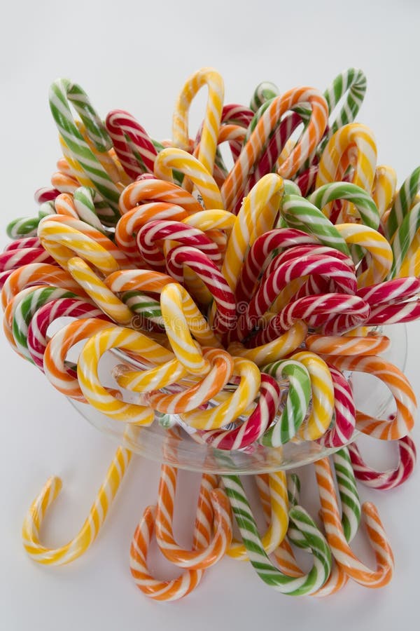 Lots of Twisted Candies in Different Nice Colors Isolated Stock Photo ...