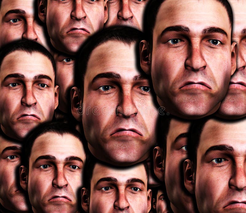 Lots of Very Sad Male Faces 2 Stock Image - Image of upset, depressed ...