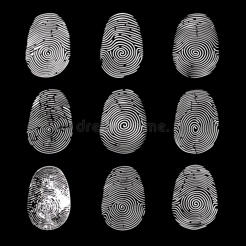 Lots of White Fingerprints on a Black Background, Neutral Natural ...