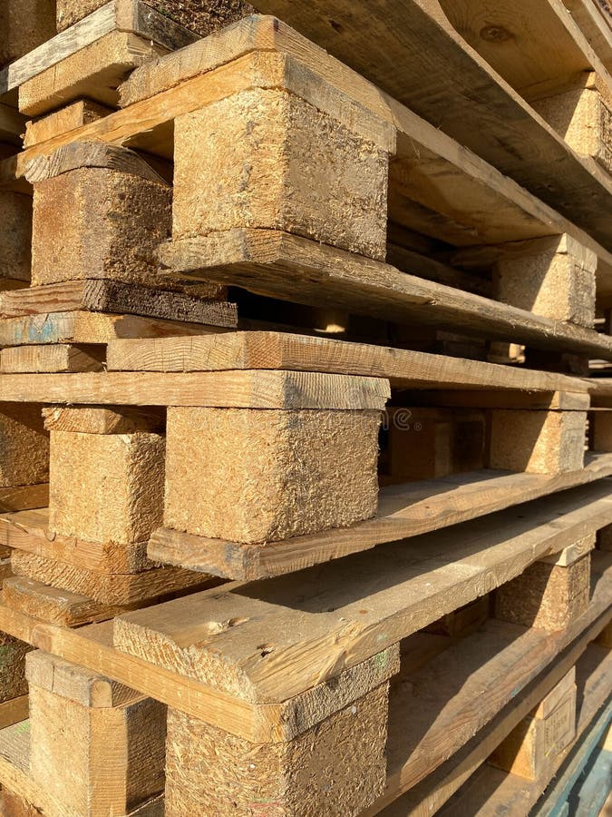 Lots of Wooden Pallets. Stacks of Pallets Stock Photo - Image of pallet ...