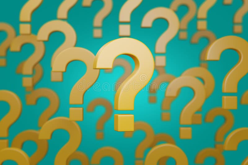 Lots of Yellow Solid Question Marks. 3d Illustration Stock Illustration ...