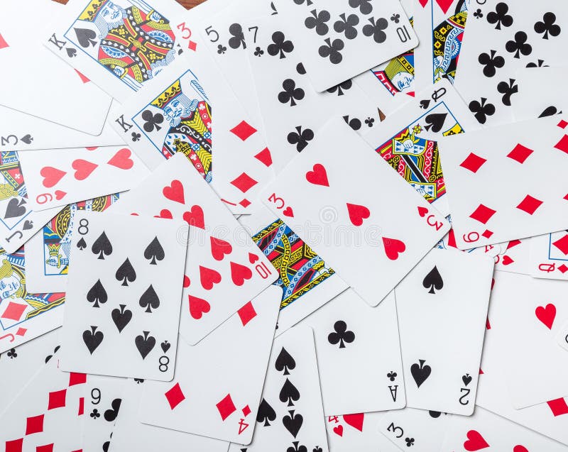 Lott Av Dammiga Gamla Spela Kort Fotografering för Bildbyråer - Bild av ...