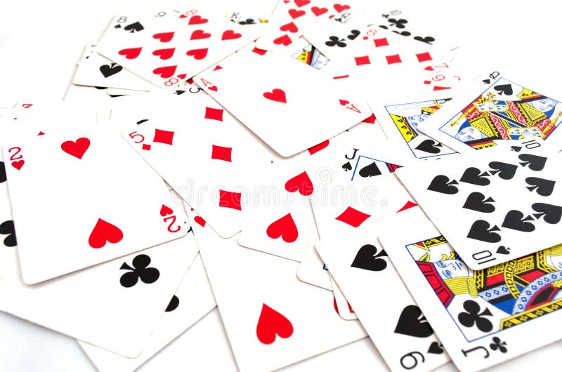 Lott Av Dammiga Gamla Spela Kort Fotografering för Bildbyråer - Bild av ...