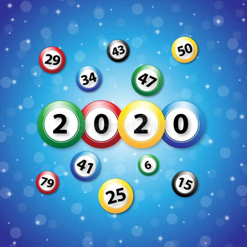 2020 Blue Lottery Balls Background, Vector Illustration Stock Vector ...