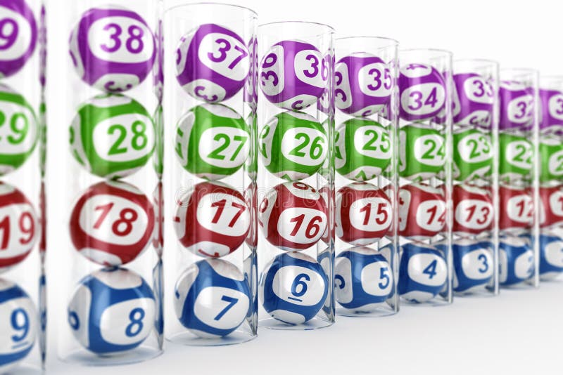Lottery Balls in Glass Tubes Stock Illustration - Illustration of white ...