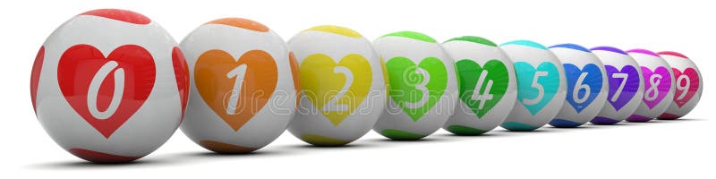 Lottery Balls with Love Shaped Colors. Stock Illustration ...