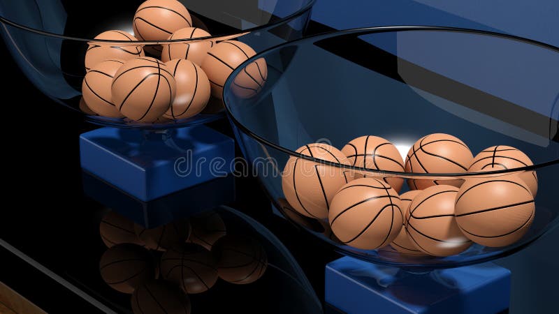 Lottery Baskets with Basketball Balls Stock Illustration - Illustration ...