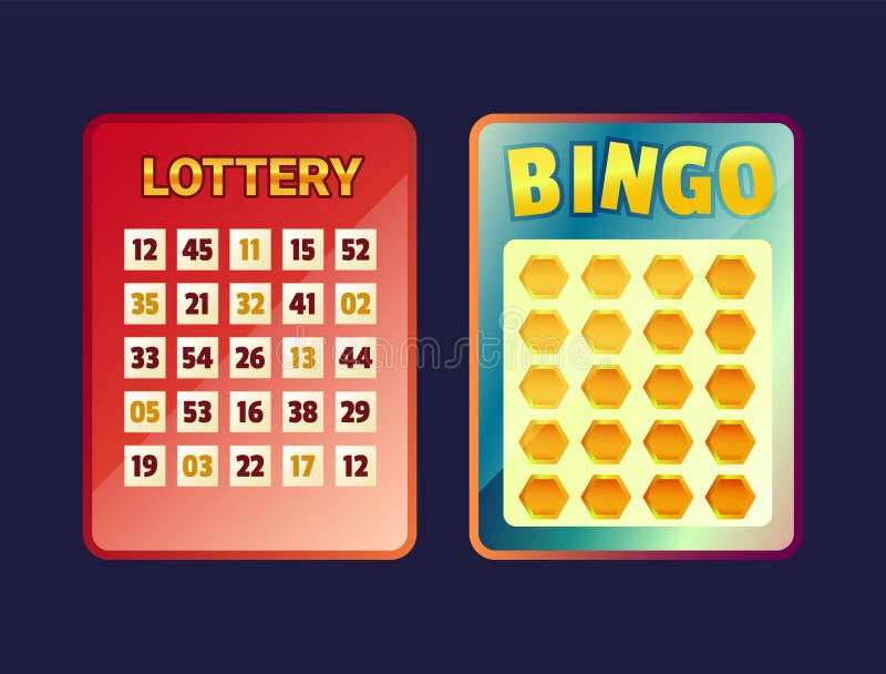Lottery and Bingo Cards Illustration Stock Vector - Illustration of ...