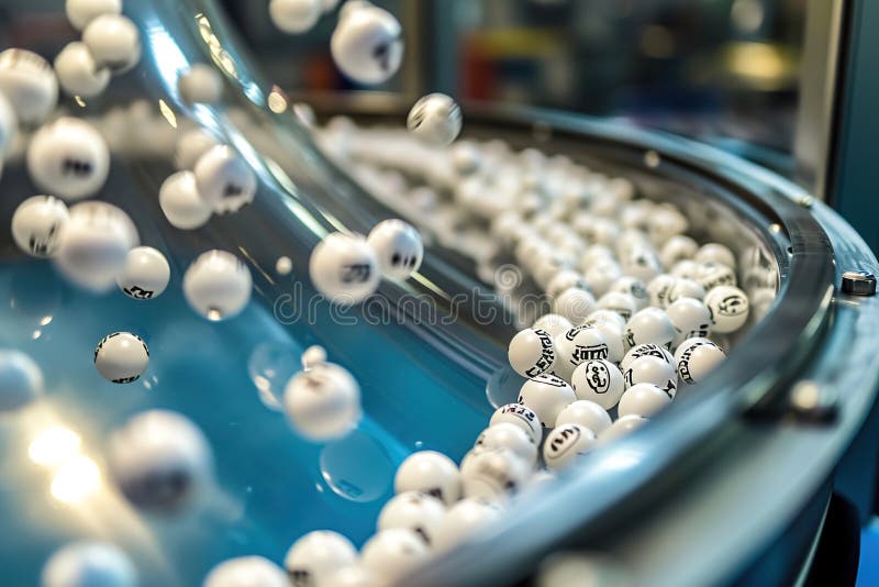 Lottery Drawing: a Close-up of Lottery Balls Tumbling in a Transparent ...