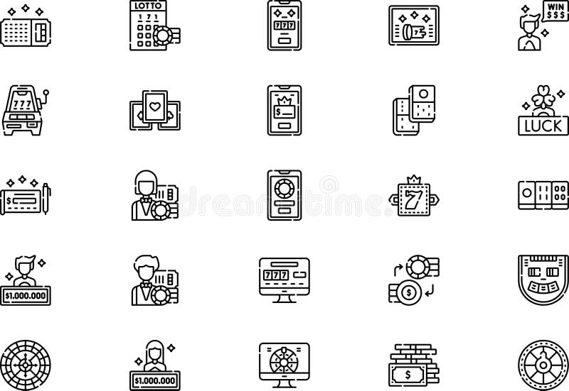 Lottery Icons Collection is a Vector Illustration with Editable Stroke ...
