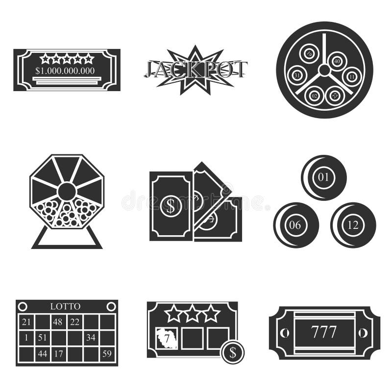 Lottery icons set stock vector. Illustration of isolation - 73487603