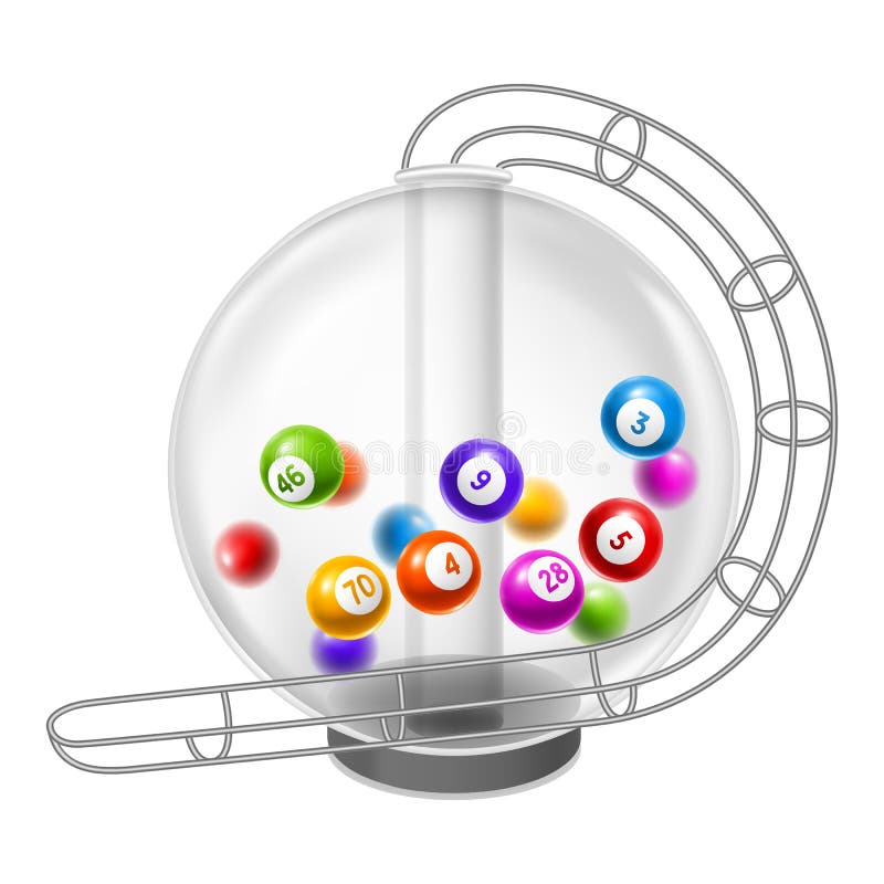 Lottery Machine with Balls Inside. Stock Vector - Illustration of drum ...