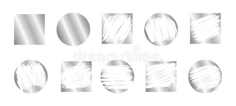 Lottery Scratch Silver Card Graphic Elements - Sketchy Uneven Circle ...