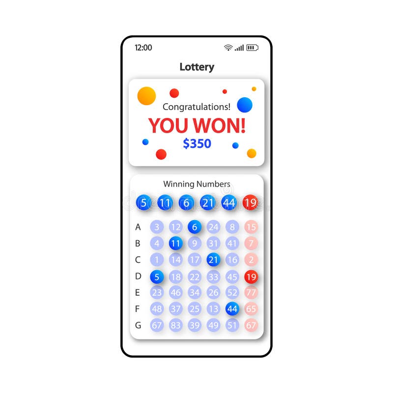 Lottery Smartphone Interface Vector Template. Mobile App Page White ...