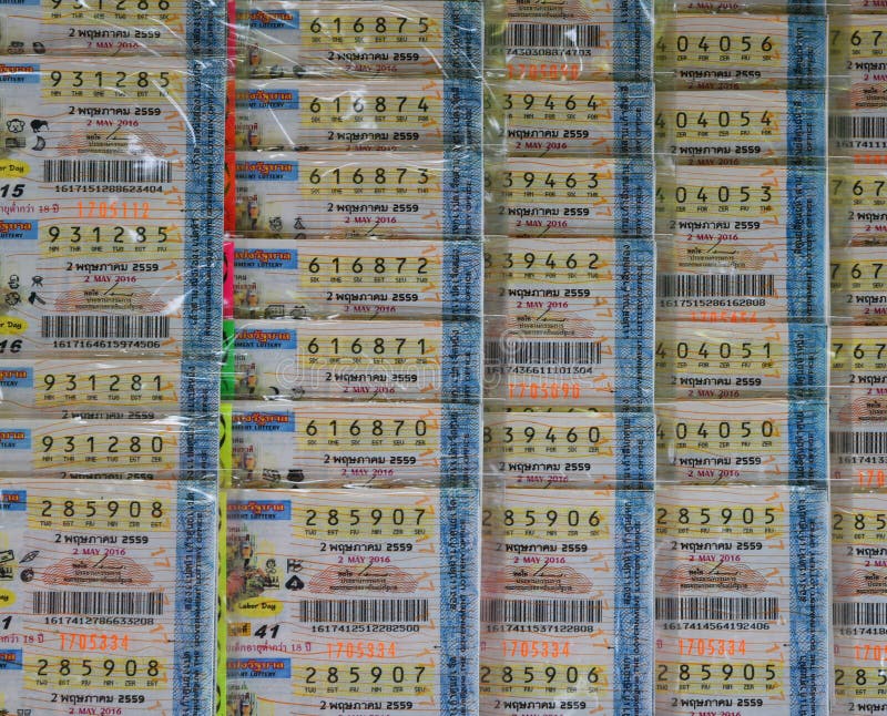 Thai Lottery Tickets at a Lottery Ticket Stall Stock Photo - Image of ...