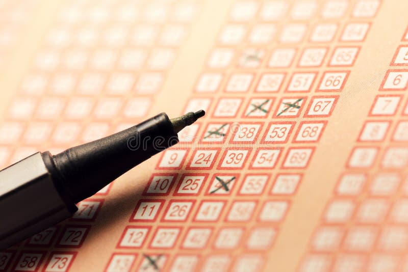 Lottery Ticket with Crossed Numbers Stock Photo - Image of paper, slip ...