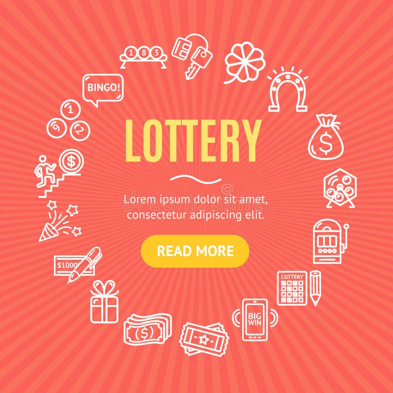Lotto Signs Round Design Template Line Icon Concept. Vector Stock ...