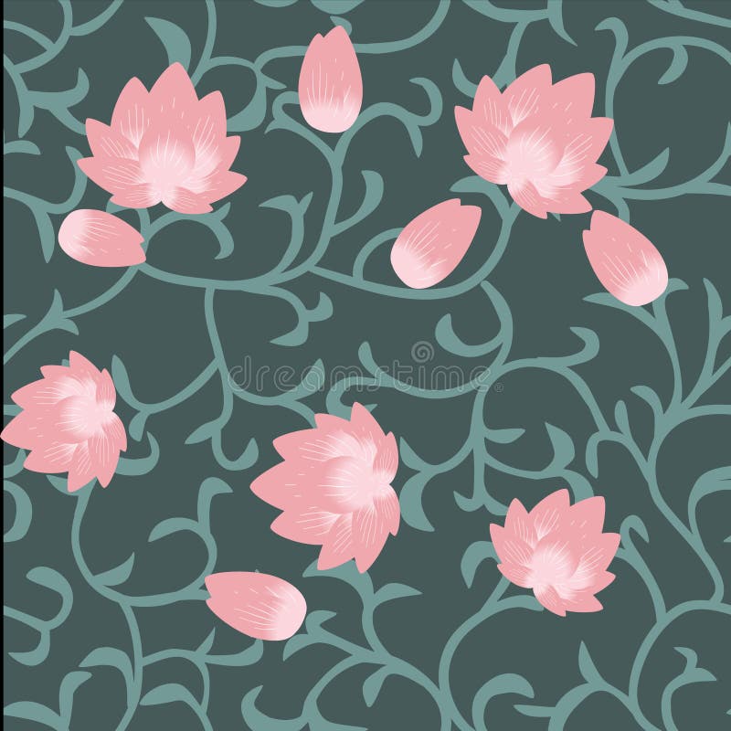 Lotus Abstract Pattern Seamless Stock Vector - Illustration of ...