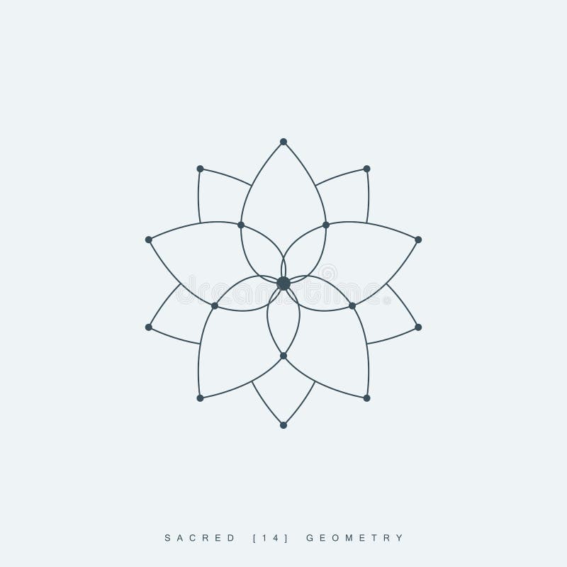 Lotus-bloem of Bloem Van Het Leven, Esoterisch Symbool Vector ...