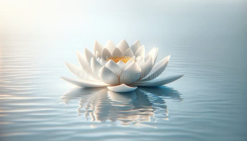 Lotus Bloom on Calm Water. AI Generated Stock Photo - Image of lotus ...