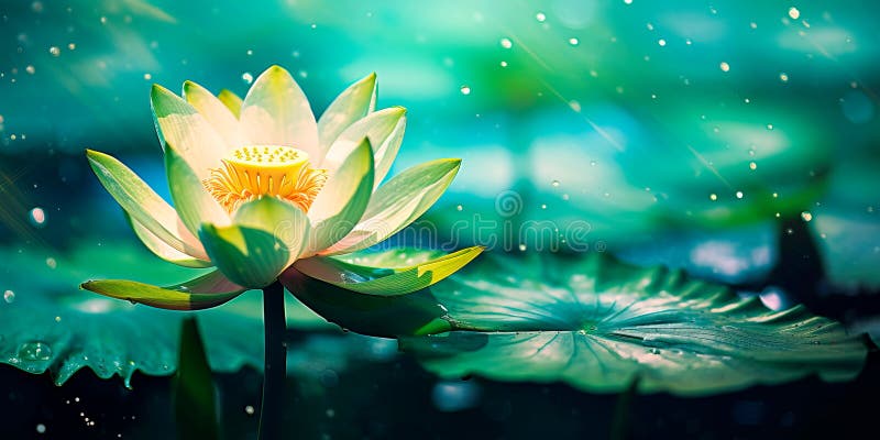 Lotus Bloom: the Path To Harmony on a Green Background , Generative Ai ...