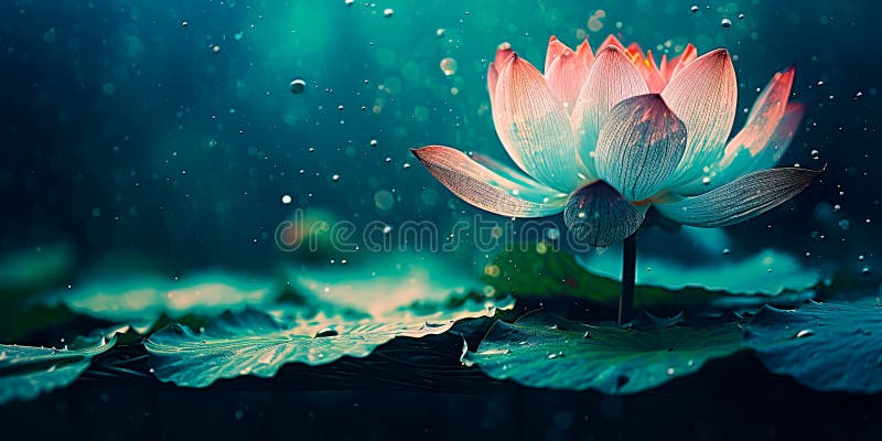 Lotus Bloom: the Path To Harmony on a Green Background , Generative Ai ...