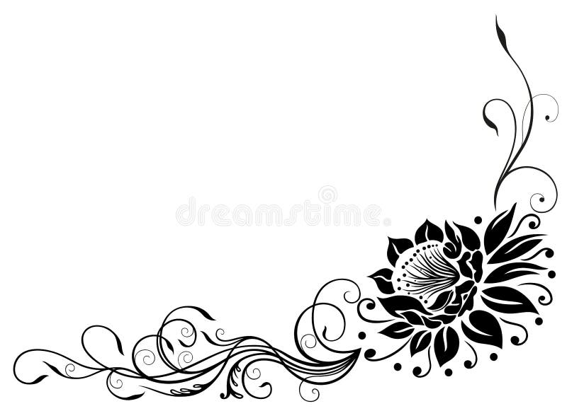 Lotus border stock vector. Illustration of filigree, flora - 35668170
