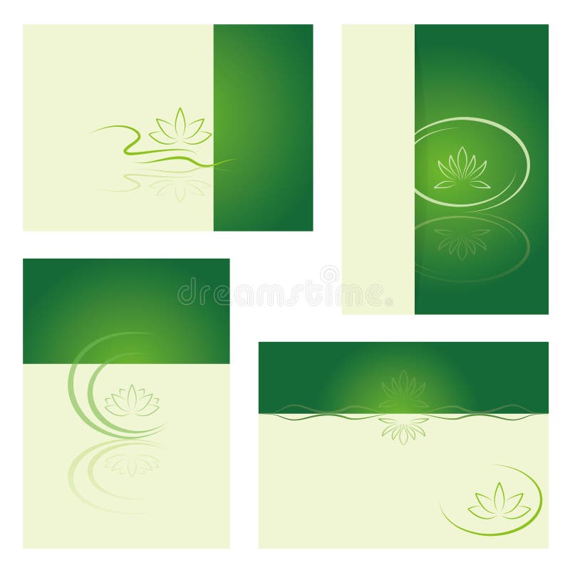 Lotus cards stock vector. Illustration of flower, design - 98053391
