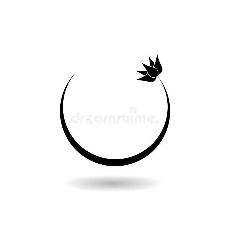 Lotus Circle Frame with Shadow Stock Vector - Illustration of hologram ...