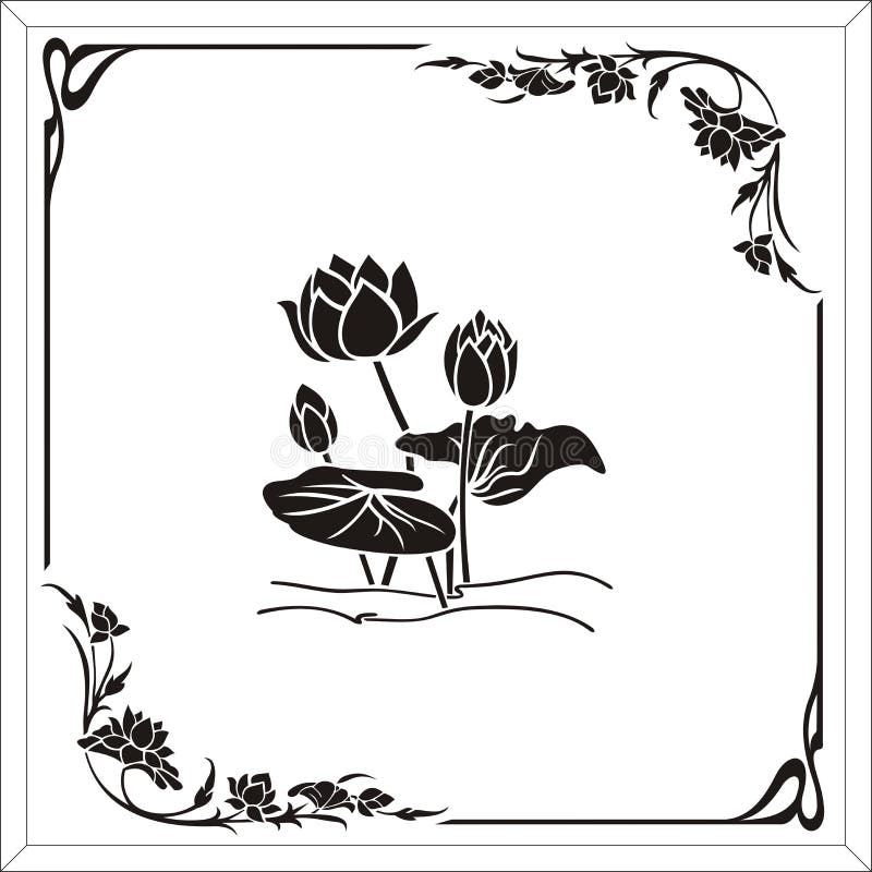 Printable Lotus Stencil