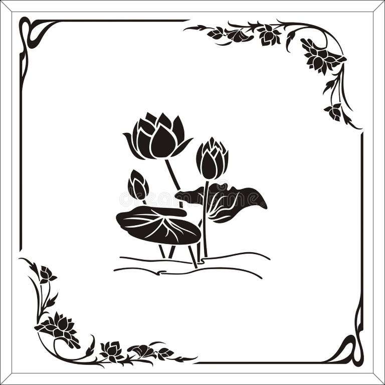 Lotus Stencil Stock Illustrations – 919 Lotus Stencil Stock ...