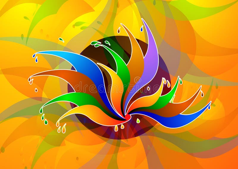 Lotus Design in Color Background Stock Vector - Illustration of floral ...