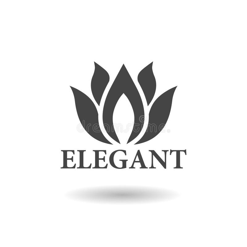 Lotus Elegant Logo with Shadow Stock Vector - Illustration of beauty ...