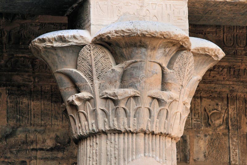 Lotus flower column stock photo. Image of edfu, bank - 12314608