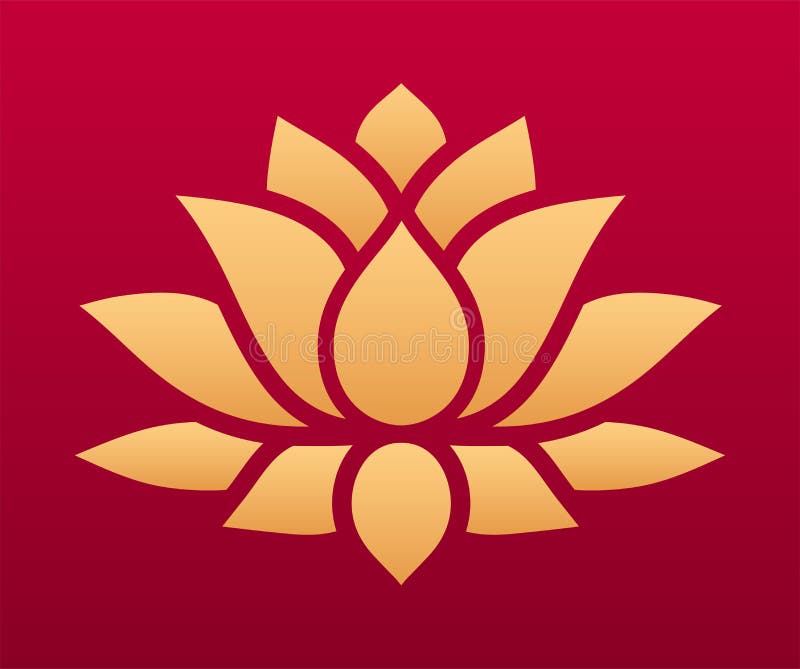 Lotus Flower Decorative Element. Chinese Traditional Floral Decorative ...