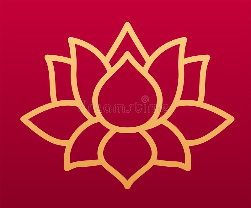 Lotus Flower Decorative Element. Chinese Traditional Floral Decorative ...