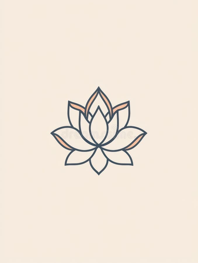 Stylized Lotus Flower Design with Clean Lines for Relaxation and ...